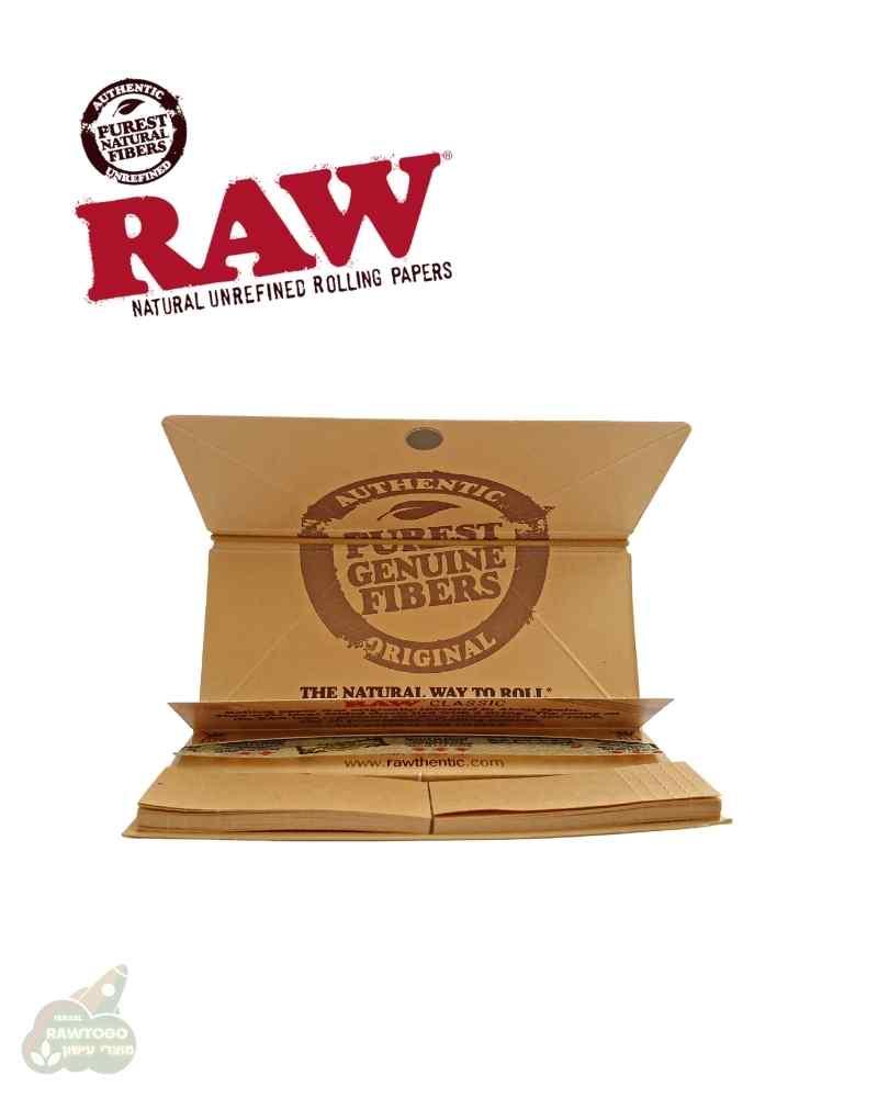 פאקט ניירות גלגול RAW גדולים דגם Artesano CLASSIC RAW Rolling Papers ...